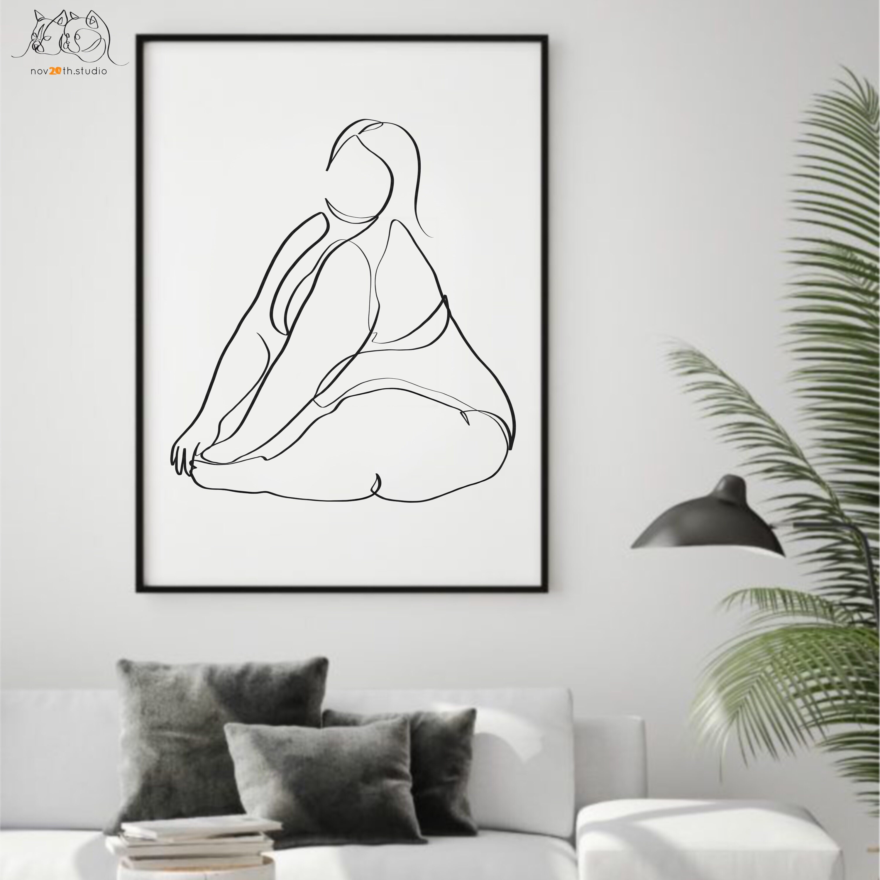 Instant Download Curvy Body Woman Art, One Line Art, Minimalist Art ...
