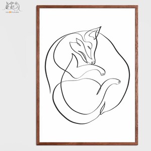 Fox Svg, Jpeg, Png, One Line Art, Fox Silhouette, Fox Vector File Fox ...