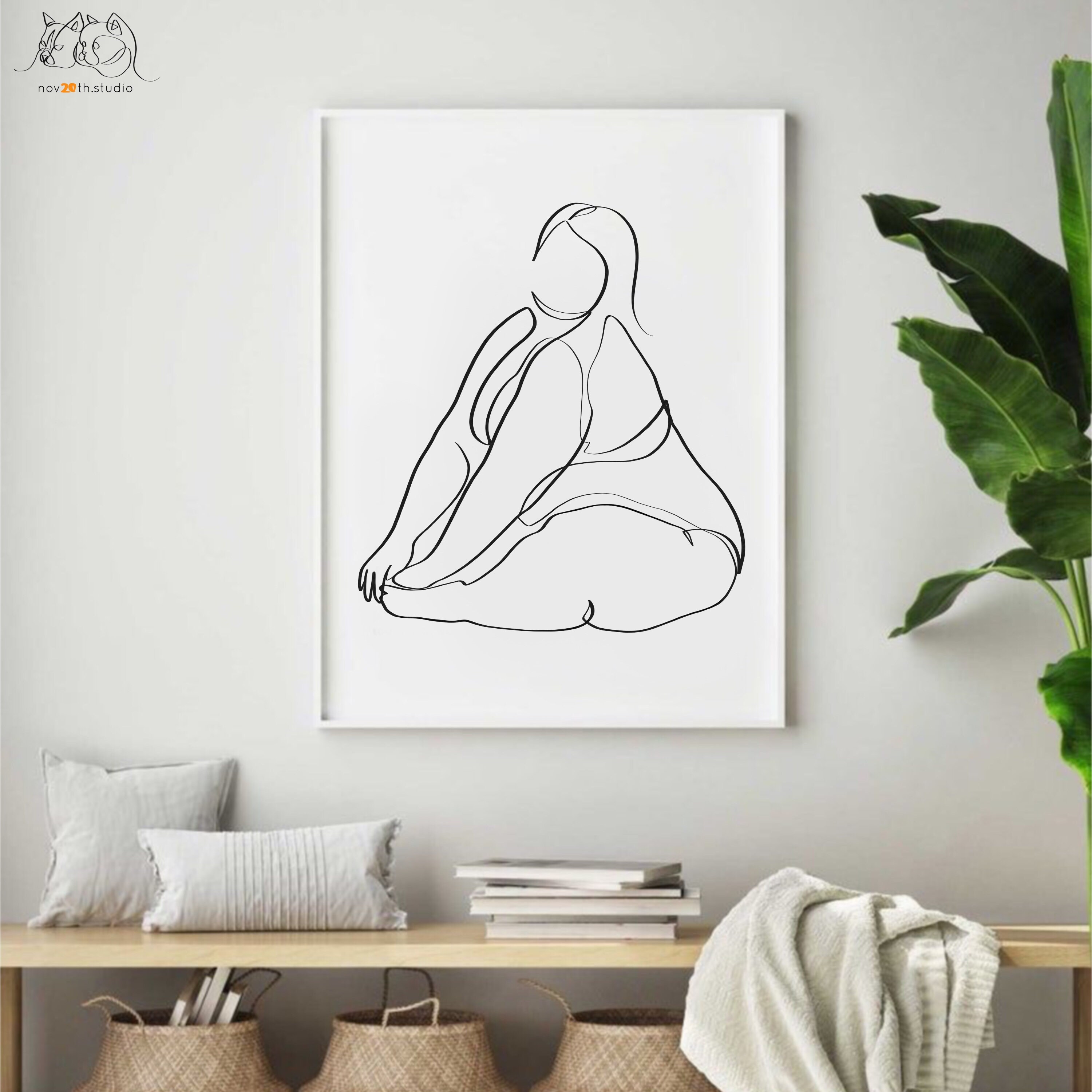 Instant Download Curvy Body Woman Art, One Line Art, Minimalist Art ...