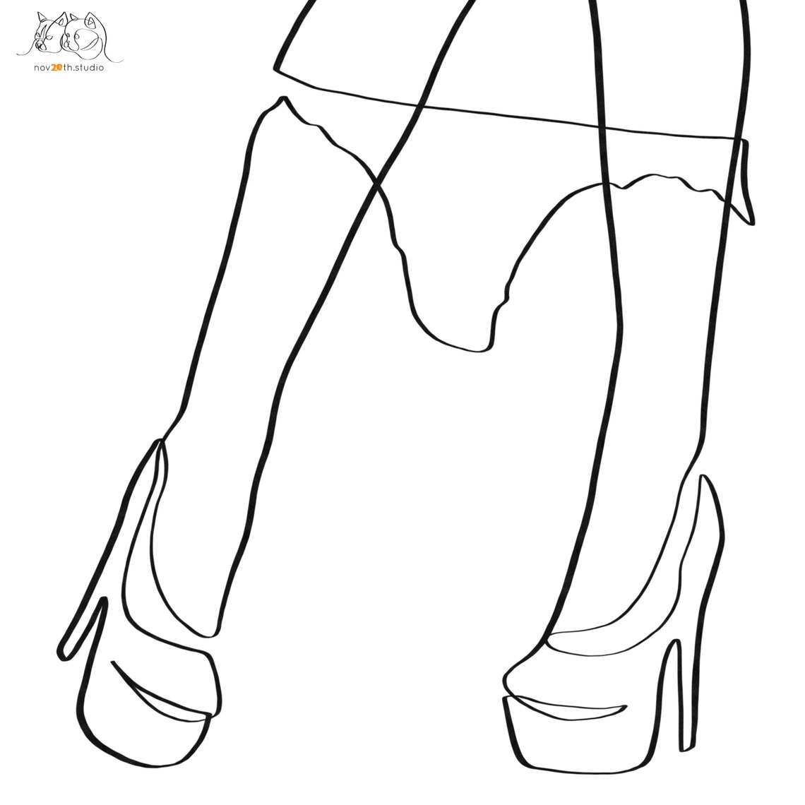 Instant Download Sexy Legs Art One Line Art Printable Line - Etsy