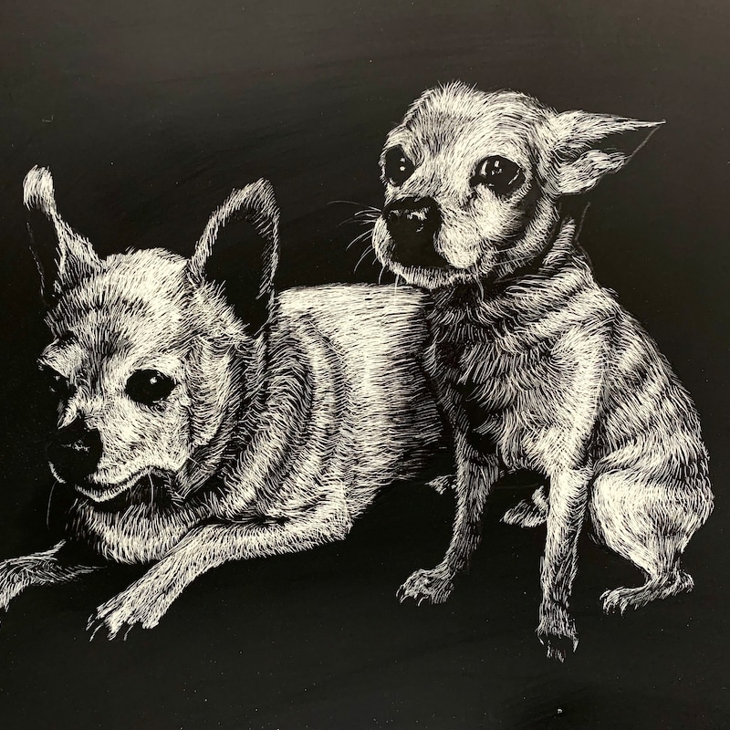 Scratchboard Art - Etsy