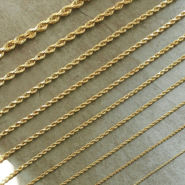 18k Gold Rope Necklace Men - Etsy