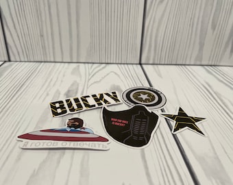 Winter Soldier/bucky Barnes Pt2 Inspired Sticker Pack 7 Piece Premium ...
