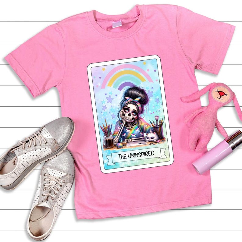 The Uninspired Tarot Card PNG, Skeleton Sublimation Design, Witchy ...