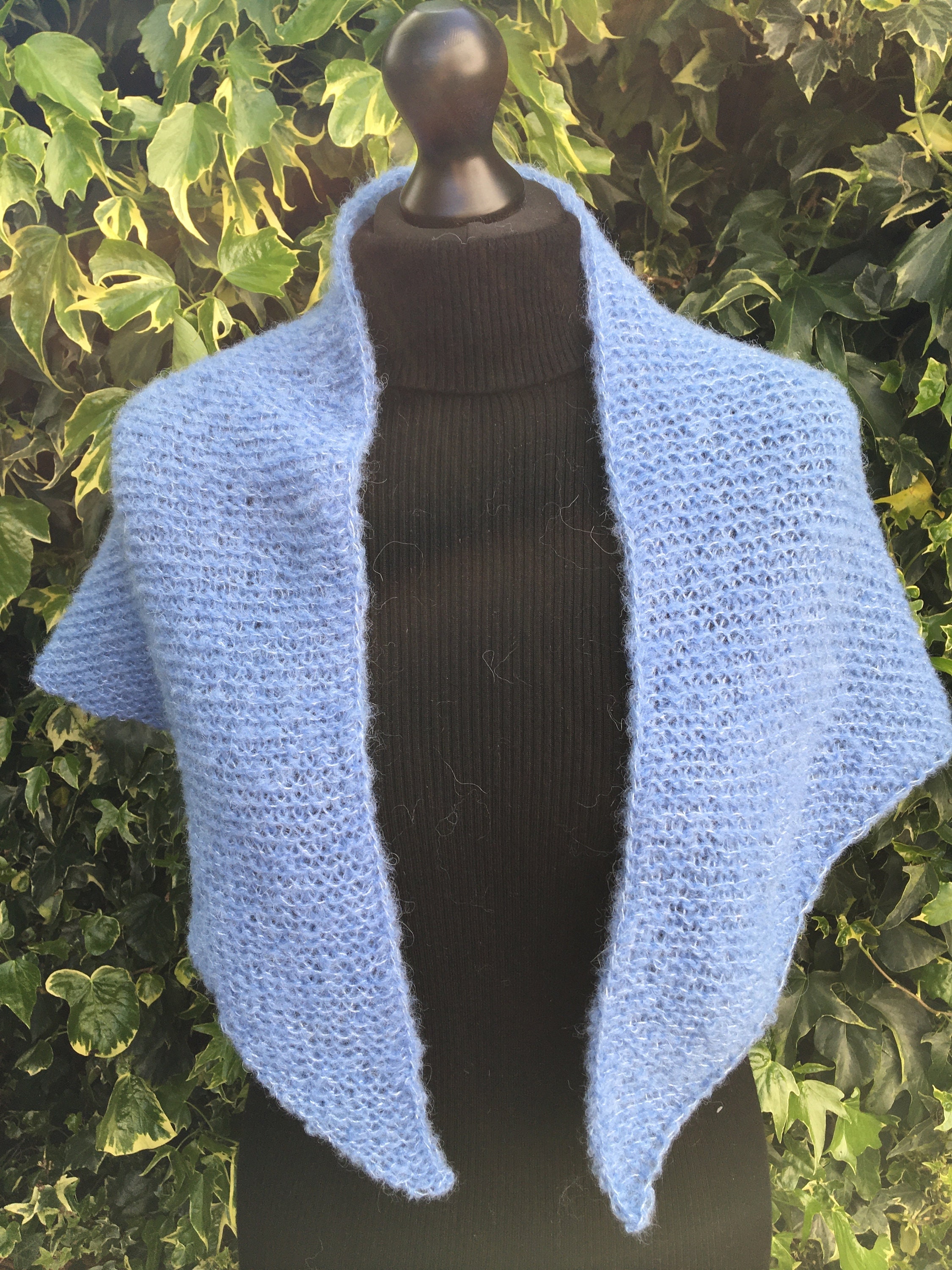 Alpaca and Silk Triangle Scarf Neck Warmer Knitted Wrap - Etsy