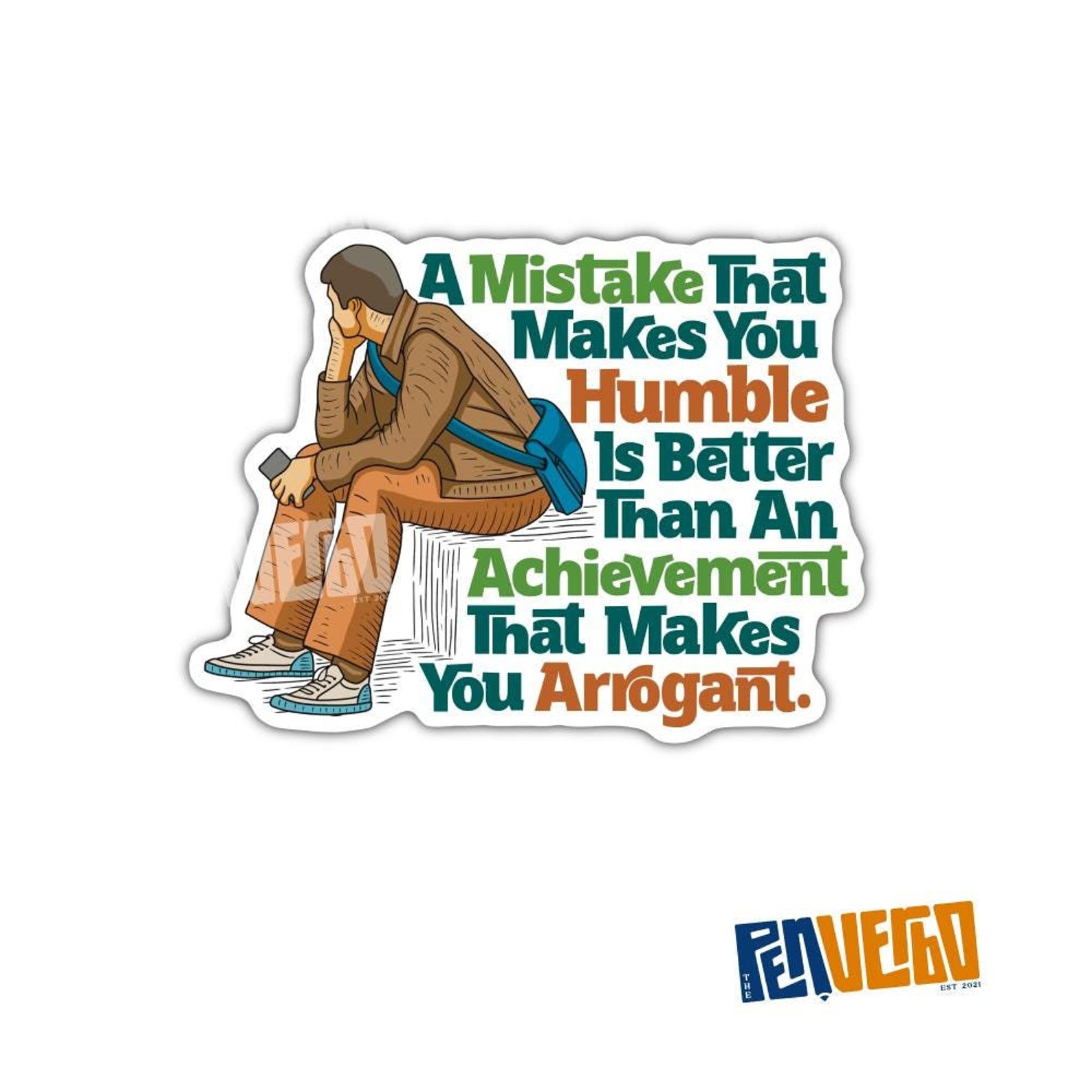 A Mistake That Make You Humble Quote Sticker 2pcs | Motivational ...