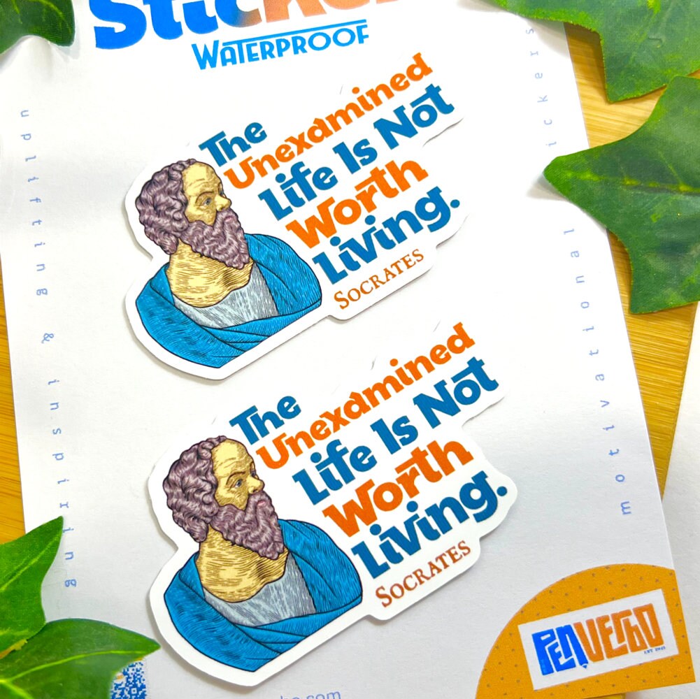 Socrates Quote Sticker | the Unexamined Life | Philosopher Quotes ...