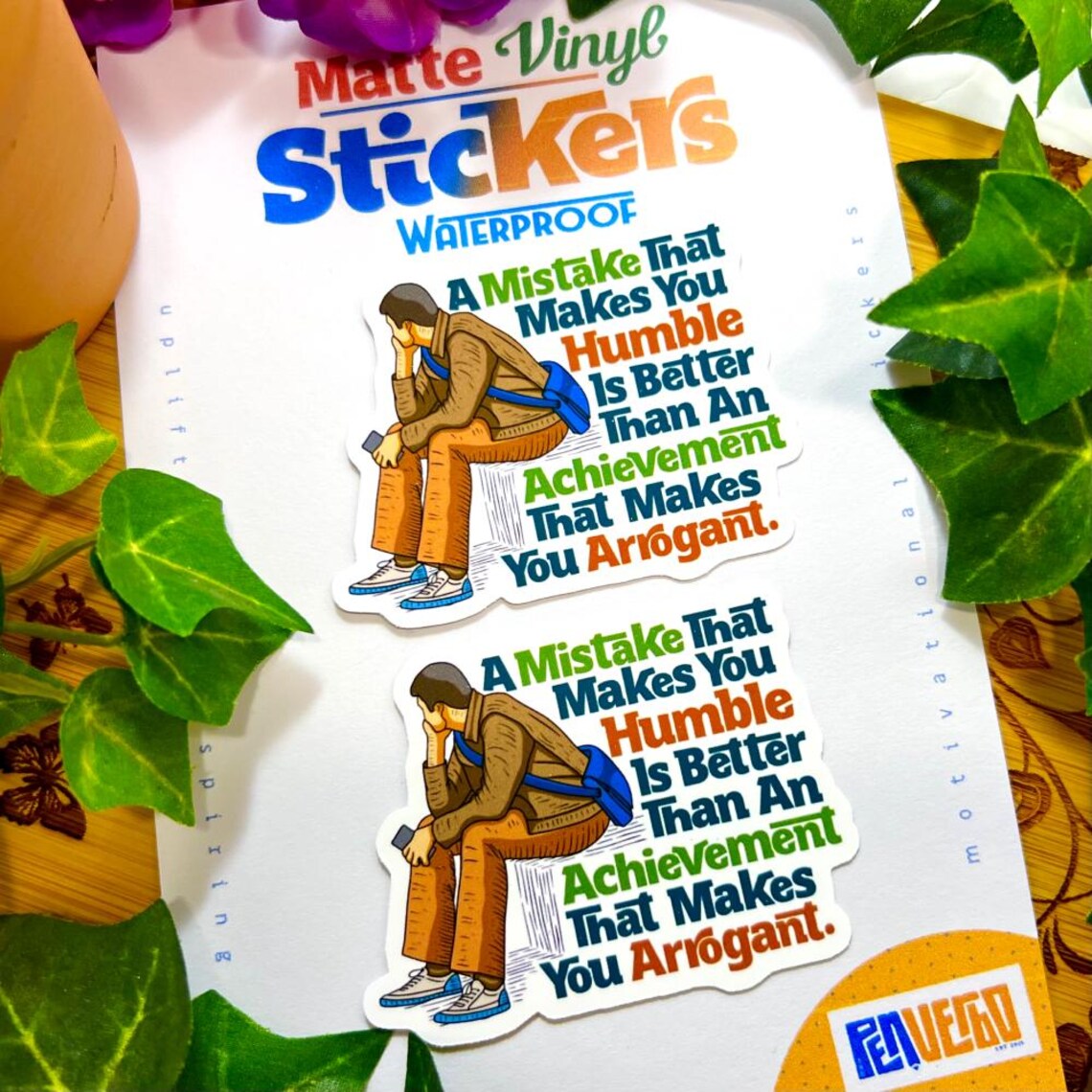 A Mistake That Make You Humble Quote Sticker 2pcs | Motivational ...
