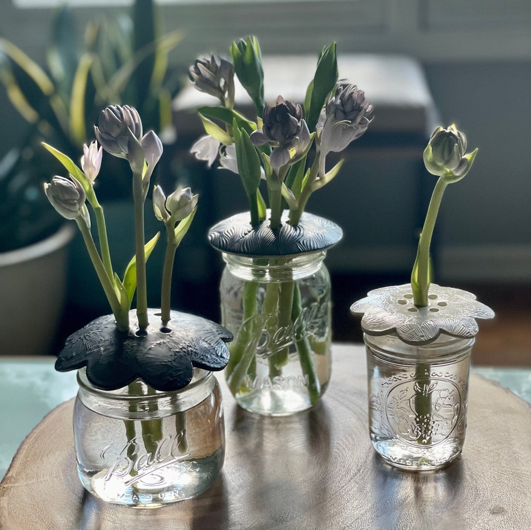 Ceramic Flower Frog Mason Jar/vase Topper Flower/greens Arranger Gift ...