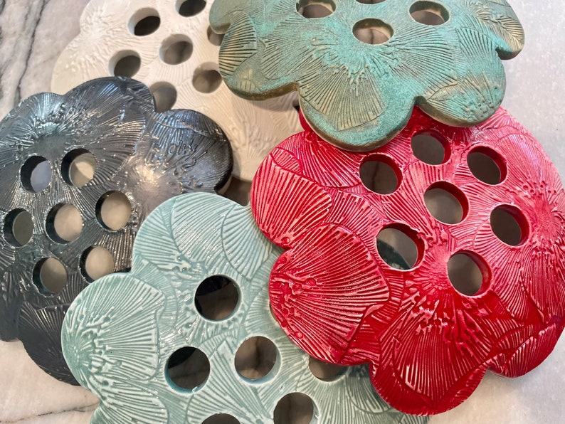 Ceramic Flower Frog Mason Jar/vase Topper Flower/greens - Etsy