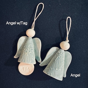 Personalized Angel Ornament - Handmade Ceramic - Cream/robins Egg ...