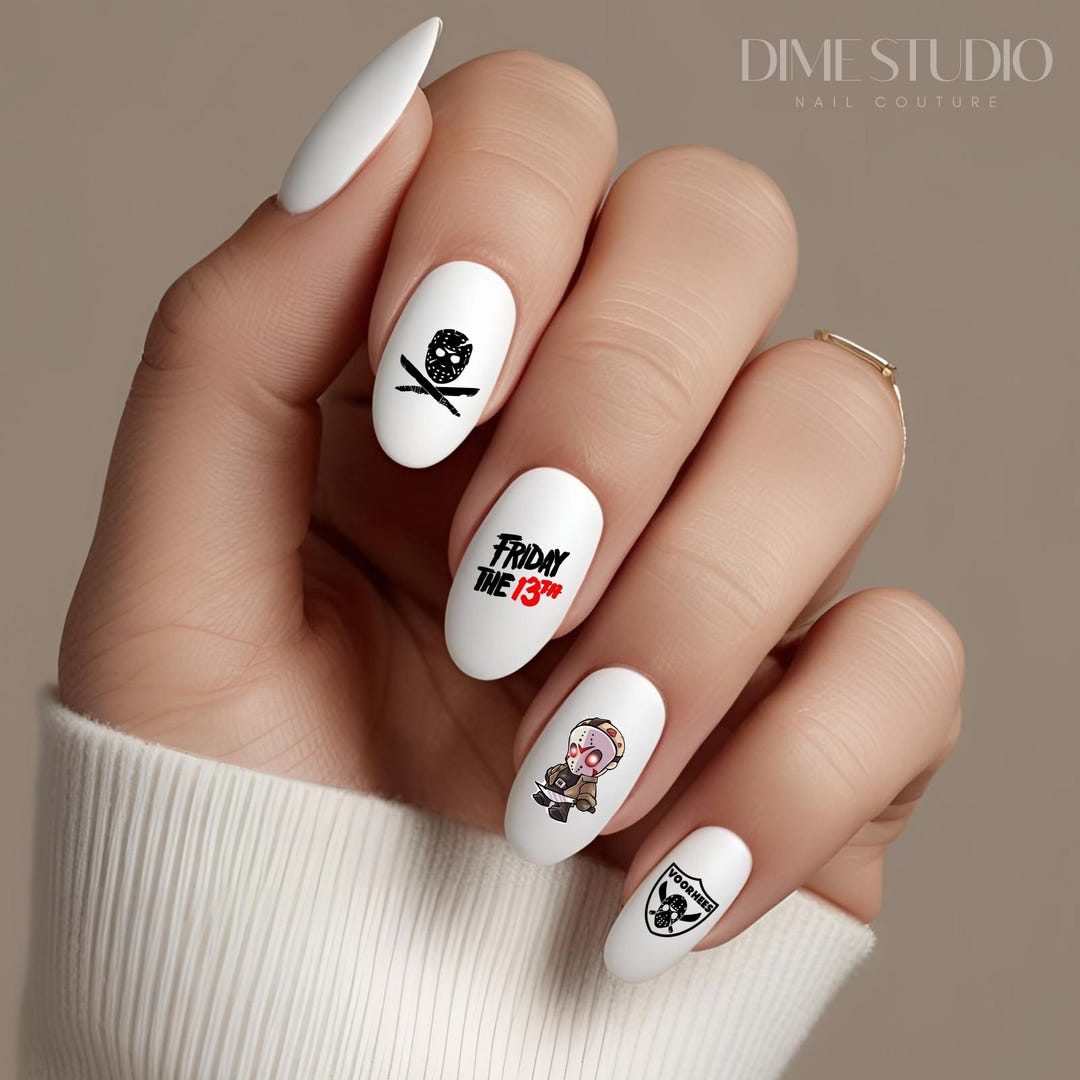 Halloween Nail Decals - Jason Voorhees - Classic Horror Villain ...