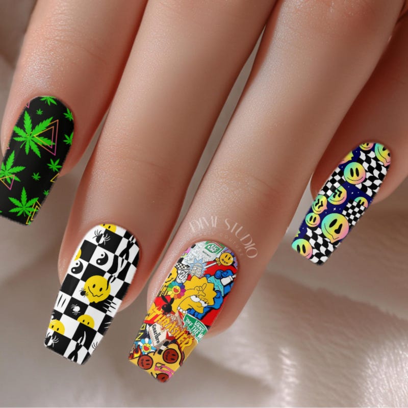 Weed Nail Decals - Etsy