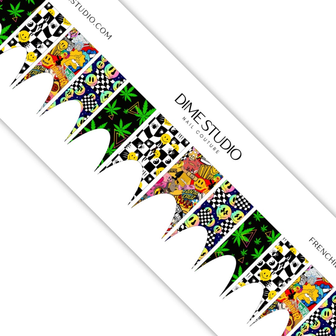 Trippy Hippie 420 Nail Decal Frenchies - French Tip Nail Wraps ...