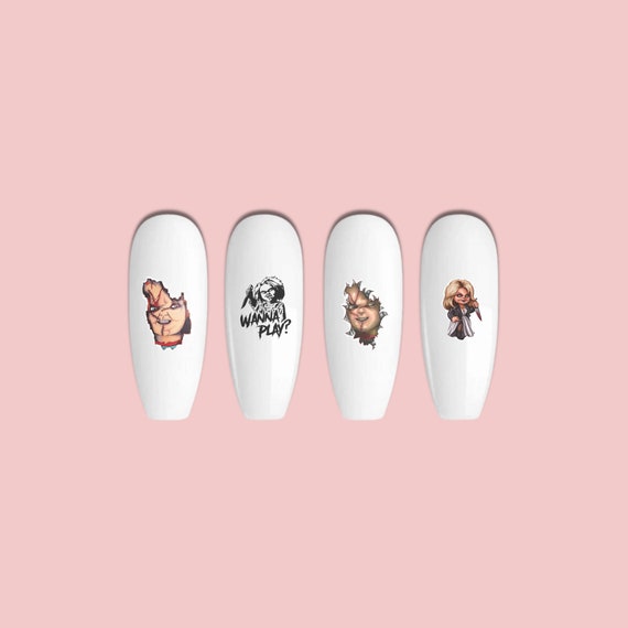 The Bride of Chucky Halloween Nail Decals Water Transfer - Etsy