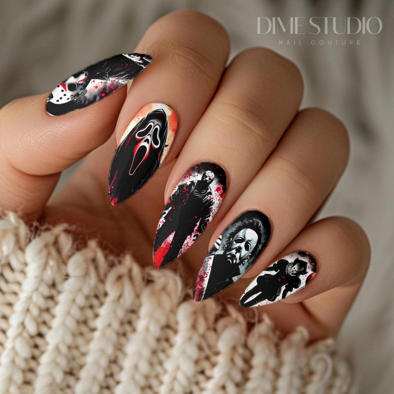Halloween Nails Jason - Etsy