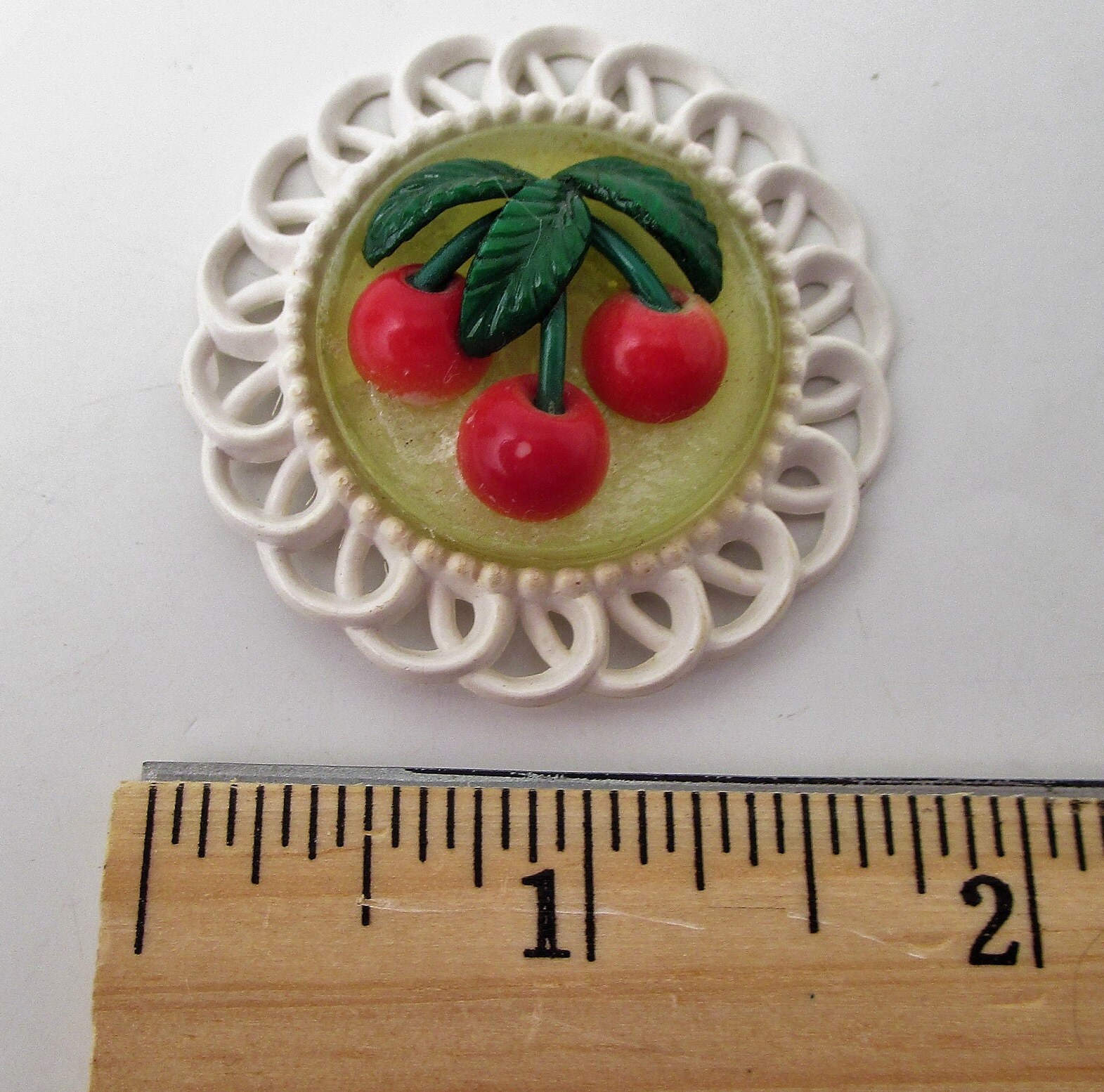 Large Vintage Plastic Cherries Button 3D Statement Necklace Upcycle ...