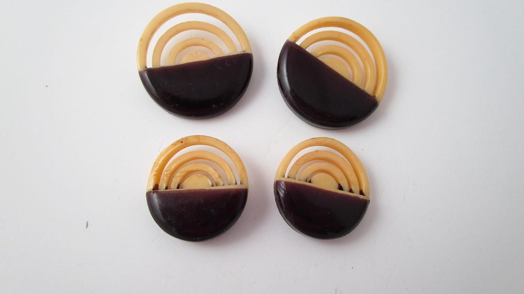 Vintage Art Deco Celluloid Buttons: Geometric Design Jewelry Crafts - Etsy