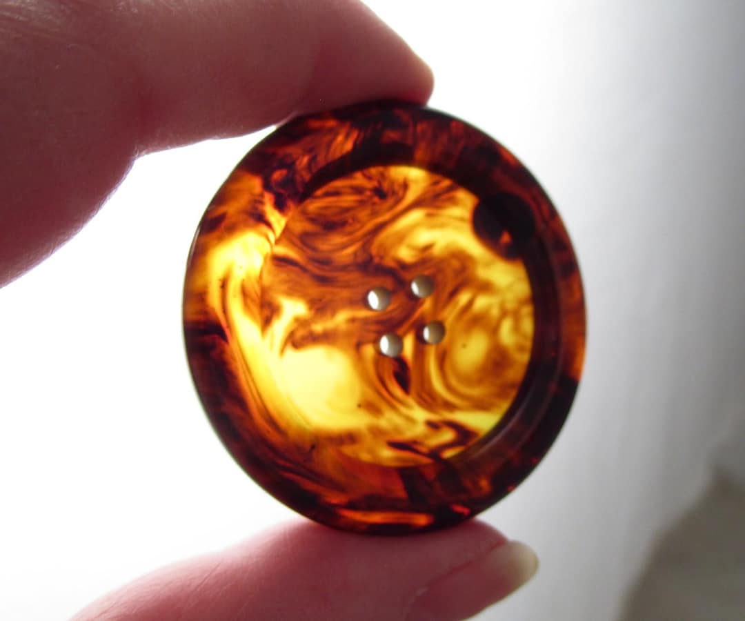 Large Vintage Faux Tortoise Shell Plastic Button 1 3/4" - Etsy
