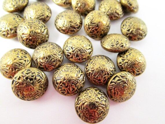 4 Small Antique Domed Brass Buttons 7/16 NOS Victorian - Etsy