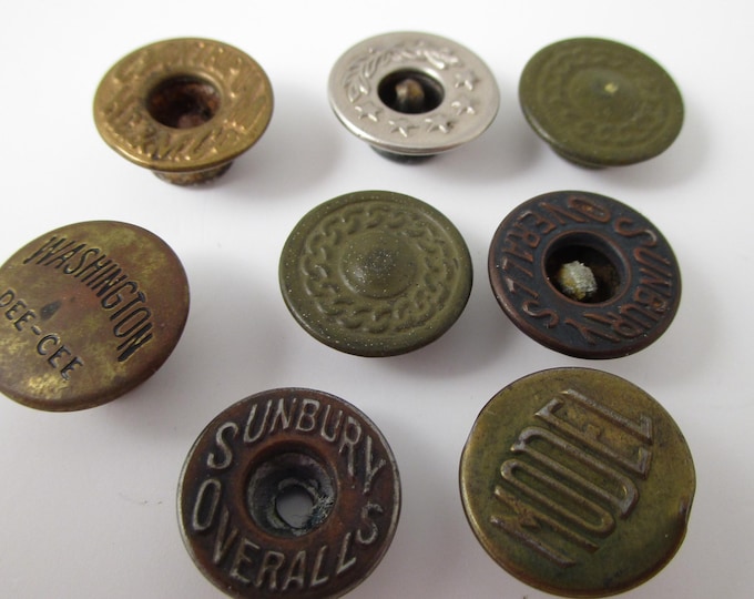 Antique Brass Rivet Buttons: Rustic Workwear Metal Crafts - Etsy
