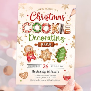 Christmas Cookie Decorating Party Invitation, Holiday Party Invite ...