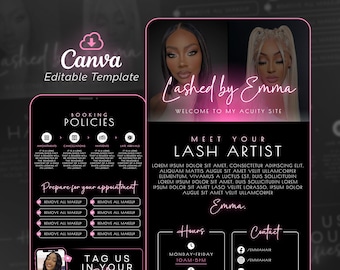 Lash Tech Acuity Scheduling Template, Lash Tech Branding, Lash Tech ...