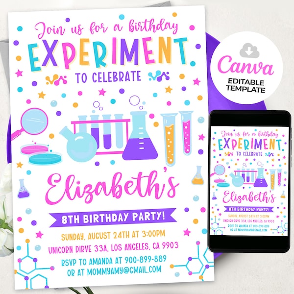 Science Birthday Invitation - Etsy