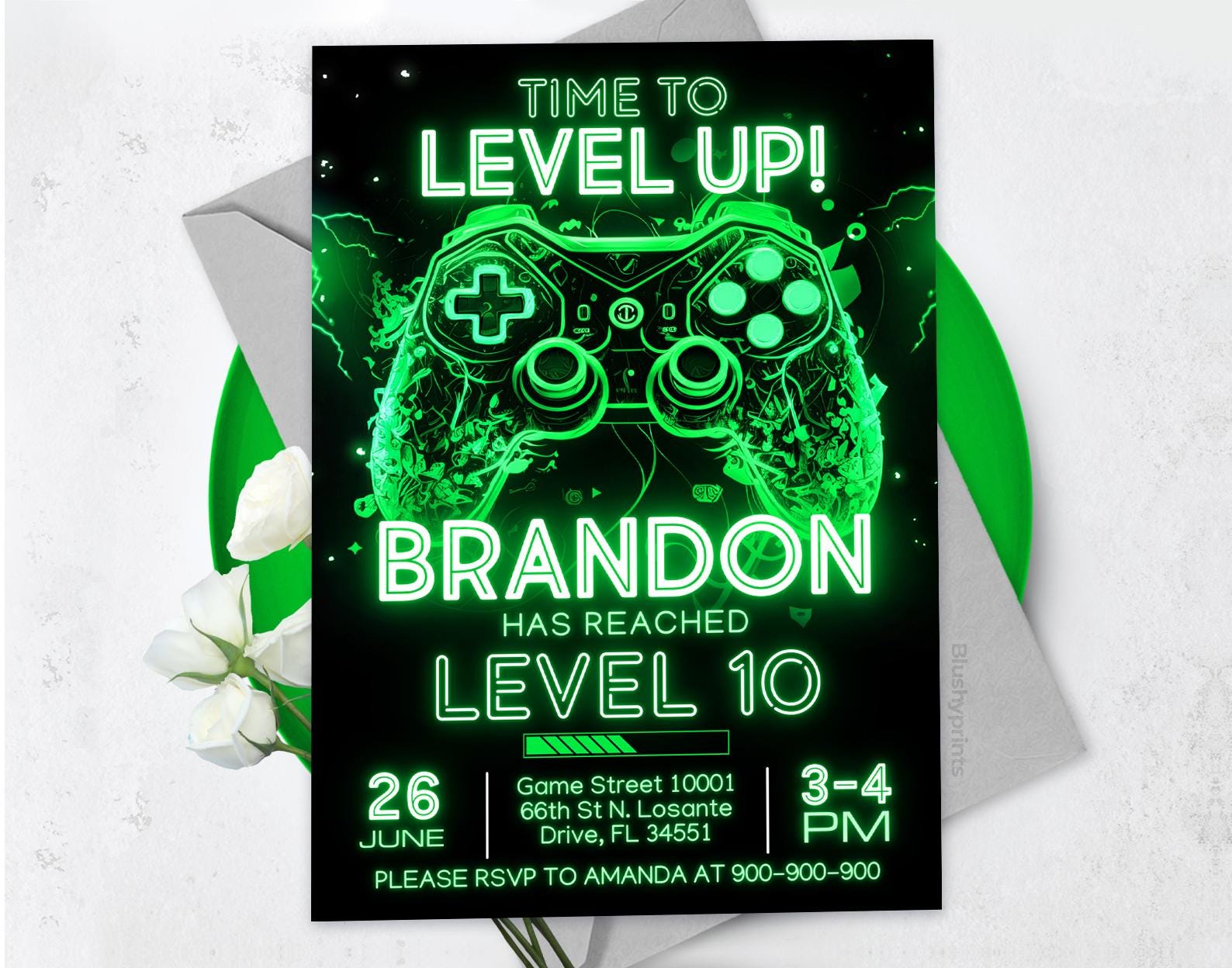 Video Game Birthday Invitation, Gamer Birthday Invitation, Editable ...