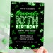 Neon 10th Birthday Invitation, Boy Birthday Invitation, Glow Invitation ...