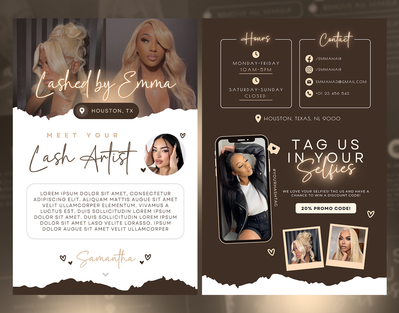 BOHO Lash Tech Acuity Scheduling Template, Lash Tech Branding, Lash ...