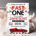 Fast One First Birthday Invitation Template, First Birthday Invitation ...