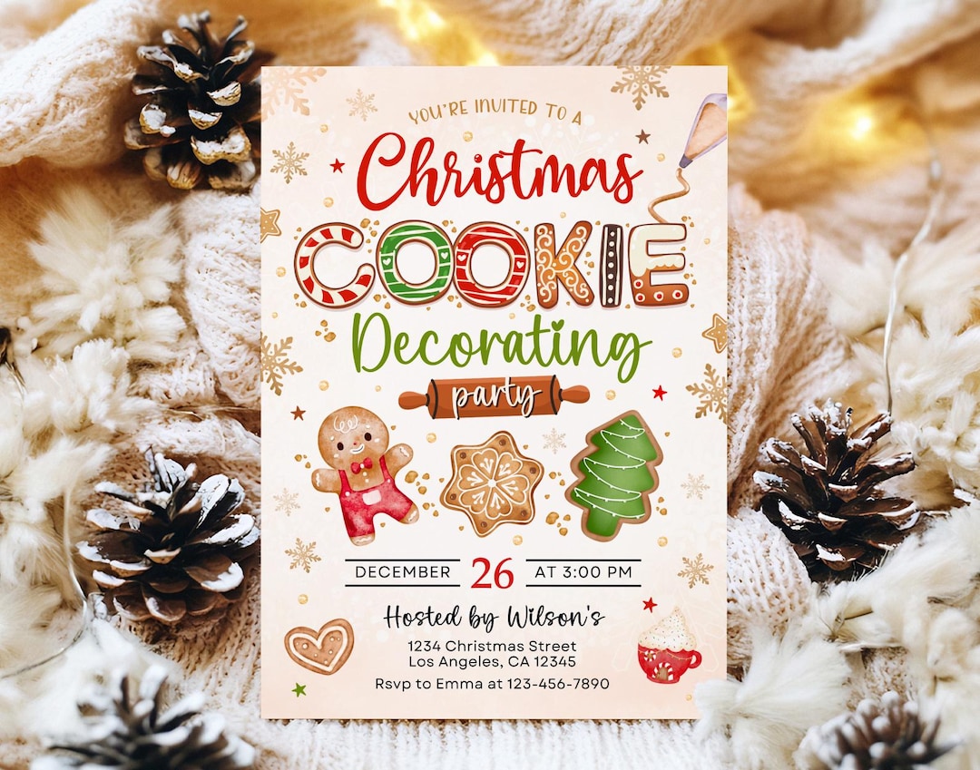 Christmas Cookie Decorating Party Invitation, Holiday Party Invite ...