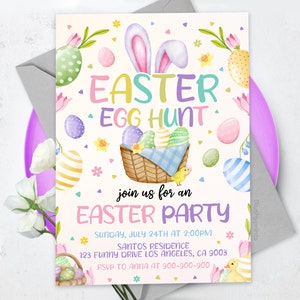 Easter Egg Hunt Invitation, Easter Bunny Invitation, Easter Party ...
