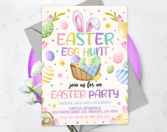 Easter Egg Hunt Invitation Template | Easter Party Invite Template ...