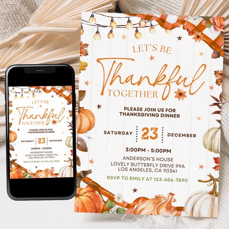 Thanksgiving Invitations - Etsy