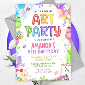Art Party Invitation, Art Party Birthday Invite, Painting Party ...