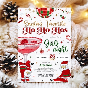 Funny Christmas Party Invitation, Santa's Favorite Ho Ho Hos, Girls ...