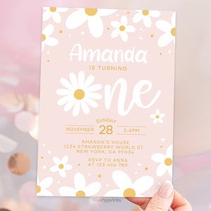 Daisy Birthday Invitation, Daisy First Birthday Invitation, Daisy ...