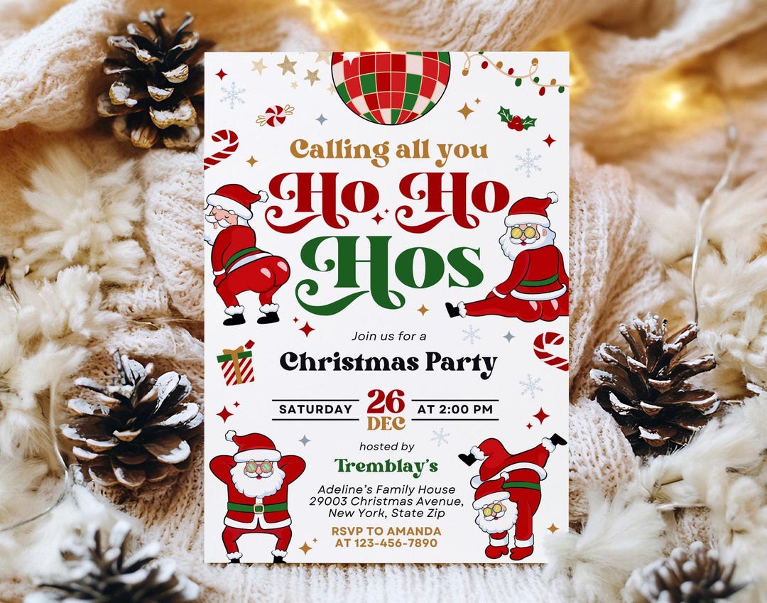 Funny Christmas Invitation, Friendsmas Invitation Template, Holiday ...