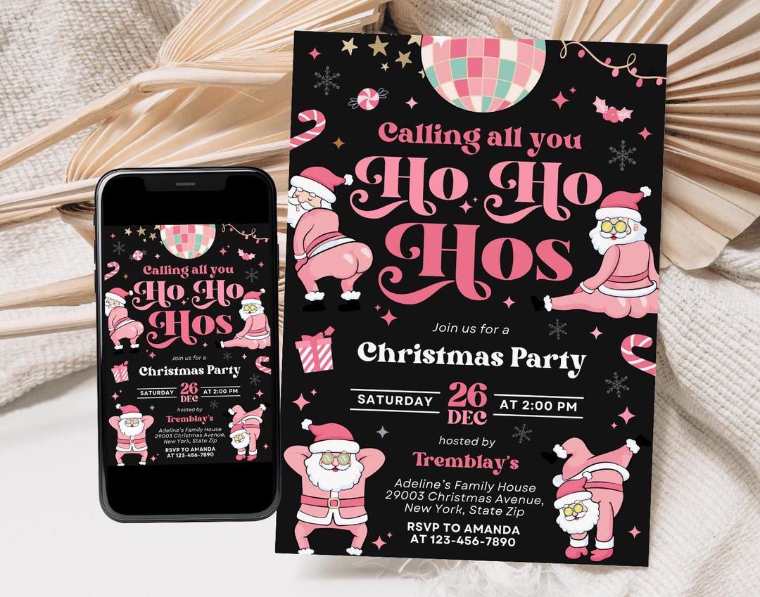 Funny Christmas Invitation, Friendsmas Invitation Template, Holiday ...