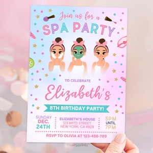 Spa Party Invitation, Join Us for a Spa Party Invite Template, Tween ...