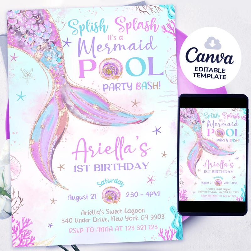Mermaid Pool Party - Etsy