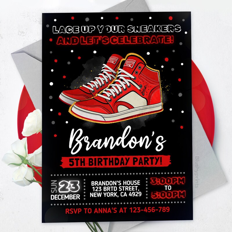 Sneaker Invitation - Etsy