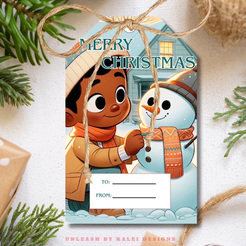 Printable Christmas African American Gift Tags Set of 12 - Etsy