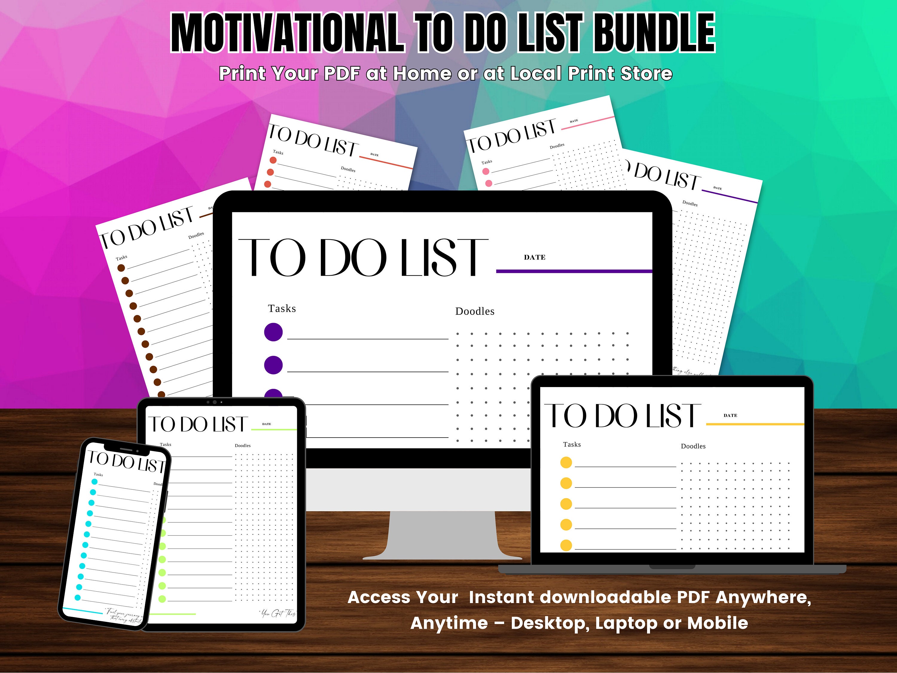 Motivational to Do List Printable Daily Checklist to Stay - Etsy