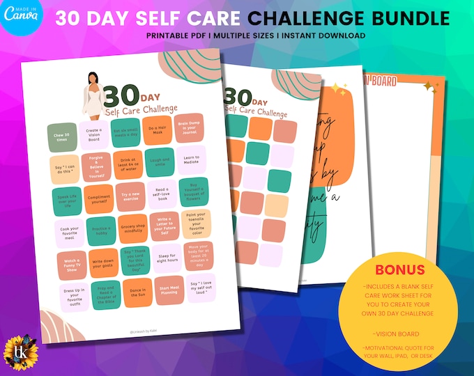 Self Love Challenge, 30 Day Self Love Challenge, Self Care Challenge ...