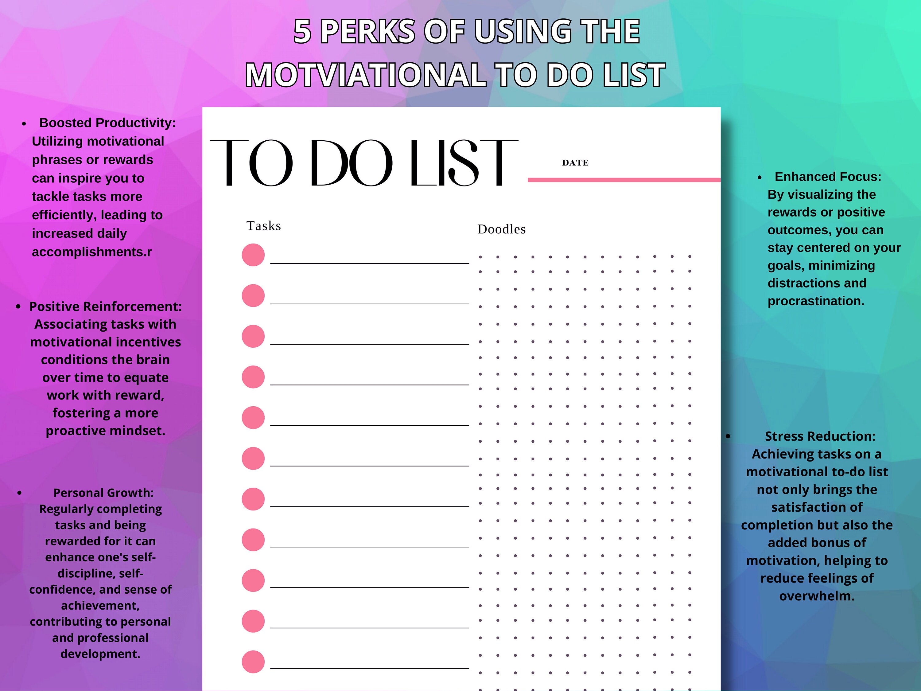 Motivational to Do List Printable Daily Checklist to Stay - Etsy