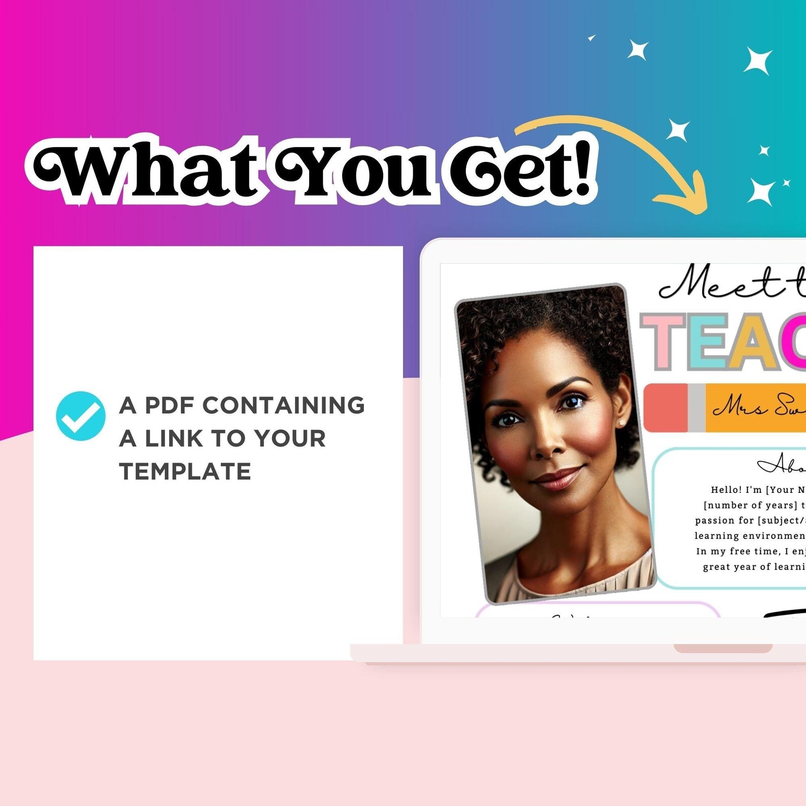 Meet the Teacher Template Rainbow Boho | Meet the Teacher Template ...