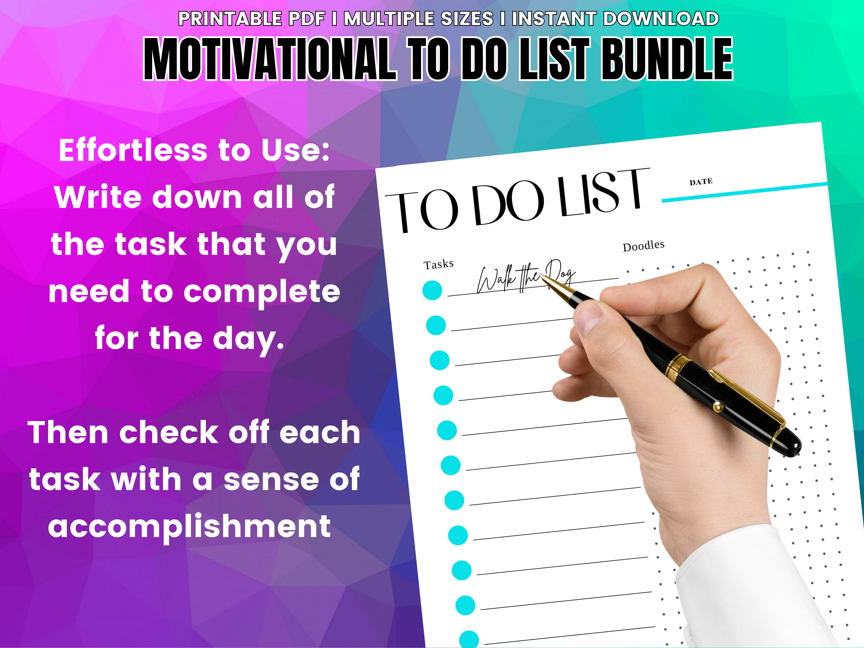 Motivational to Do List Printable Daily Checklist to Stay - Etsy